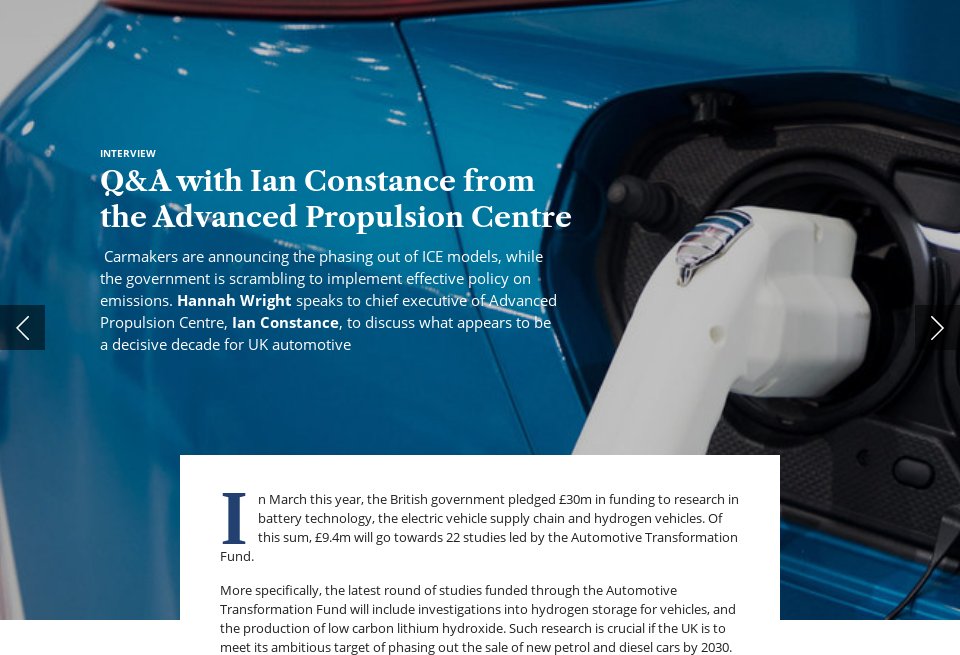 Q&A with Ian Constance from the Advanced Propulsion Centre - MF ...