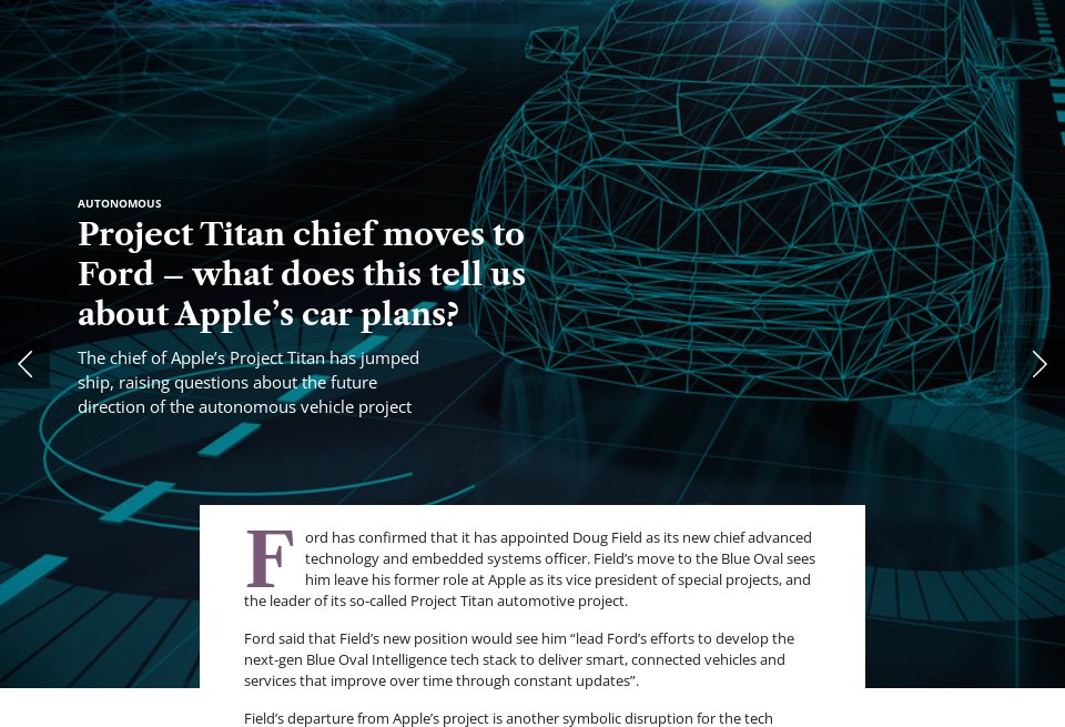 Project Titan chief moves to Ford – what does this tell us about Apple ...