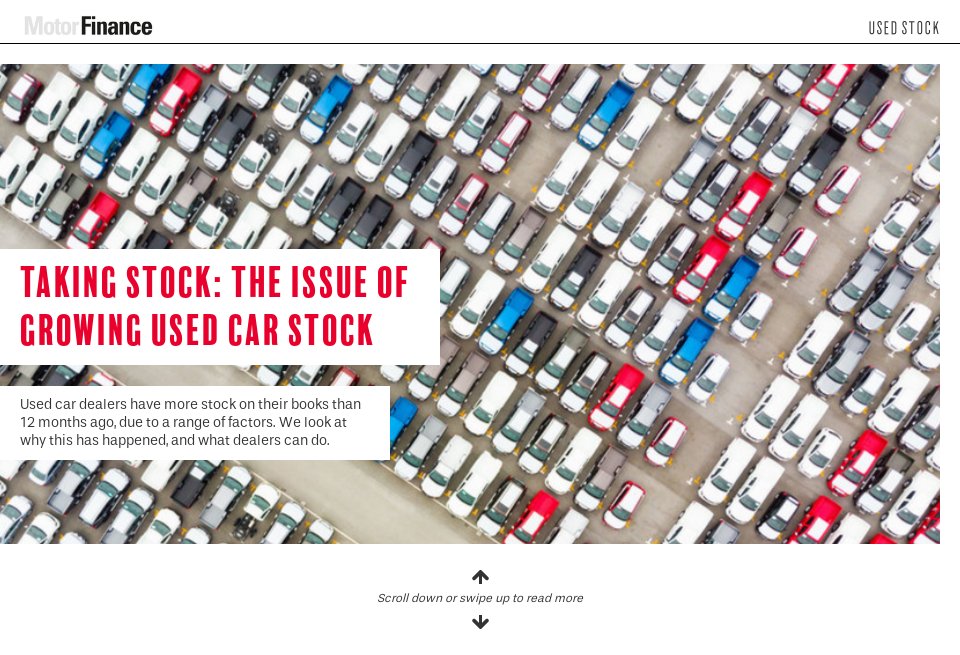 Taking Stock: the issue of growing used car stock - Motor Finance ...