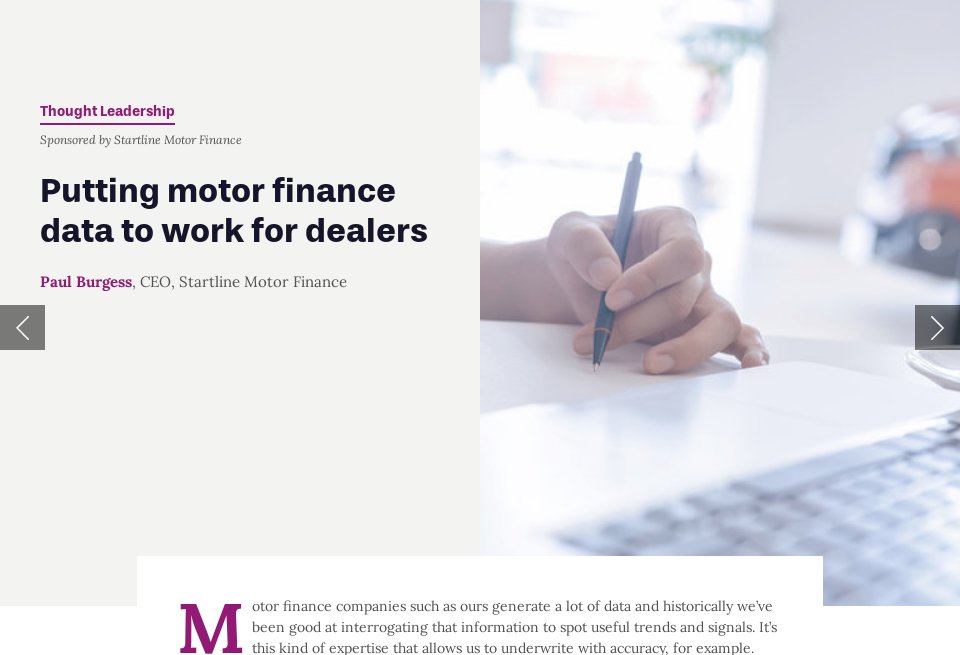 Startline Motor Finance Thought Leadership - Motor Finance | Issue 23 ...