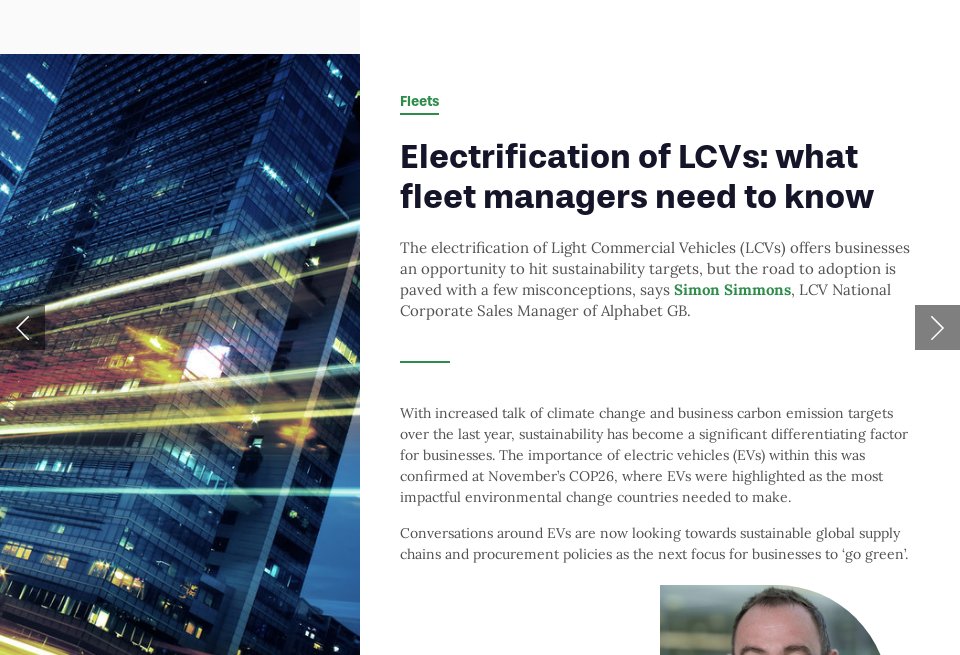 Electrification of LCVs: what fleet managers need to know - Motor ...