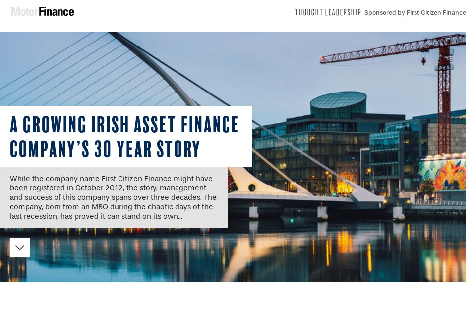 First Citizen Finance Thought Leadership - Motor Finance | Issue 20 ...