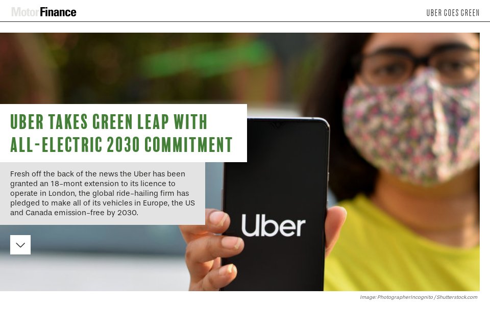 Uber takes green leap with all-electric 2030 commitment - Motor Finance ...