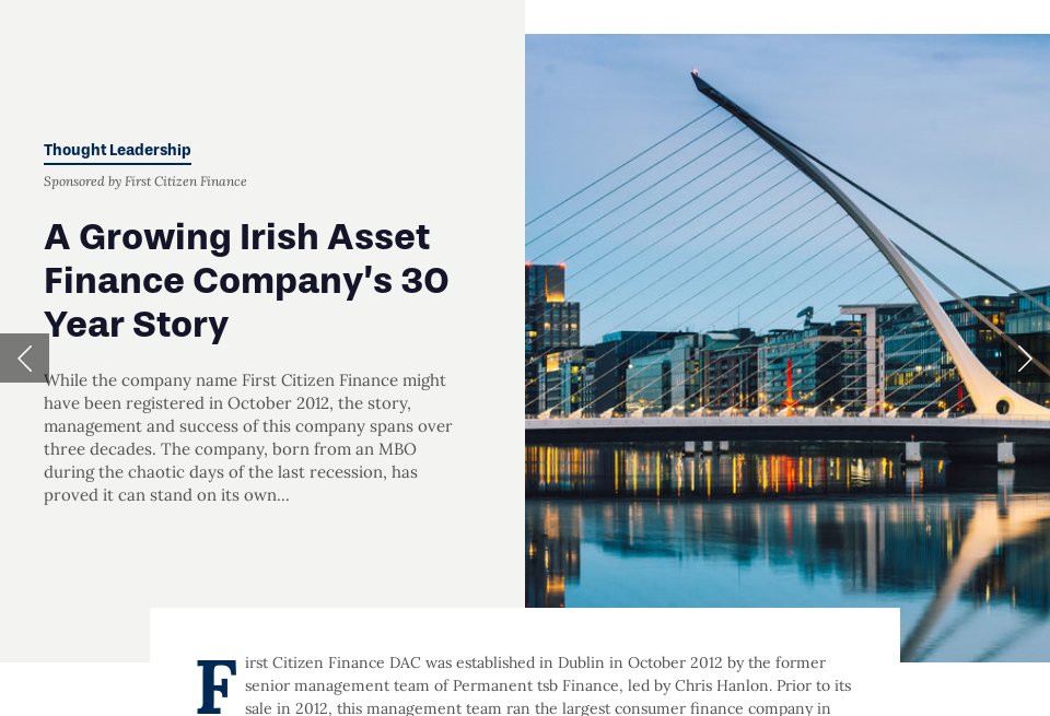 First Citizen Finance Thought Leadership 2 - Motor Finance | Issue 25 ...