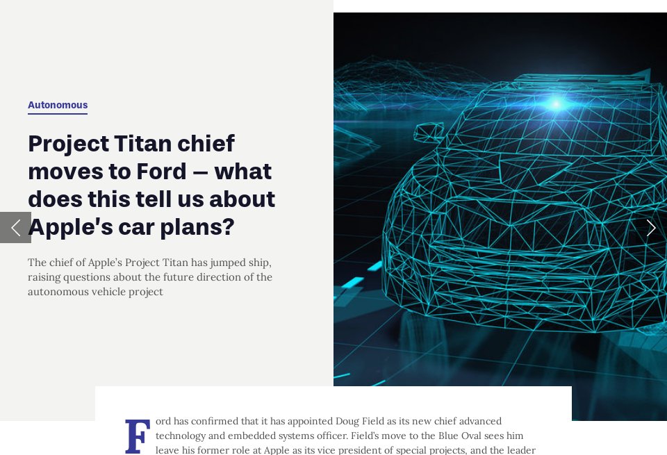 Project Titan chief moves to Ford – what does this tell us about Apple ...